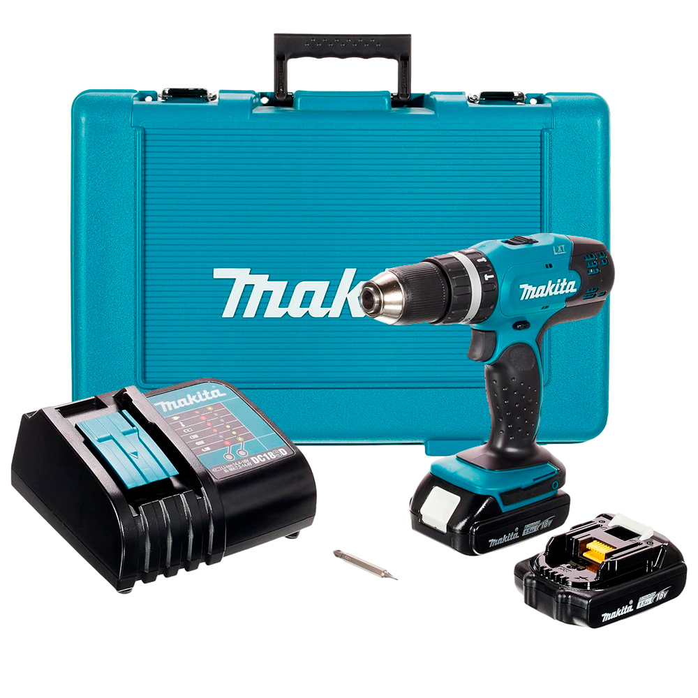 Taladro Percutor Makita + 1 Batería 1.5 Ah DHP453SYE – Vultec | Especialistas en herramientas