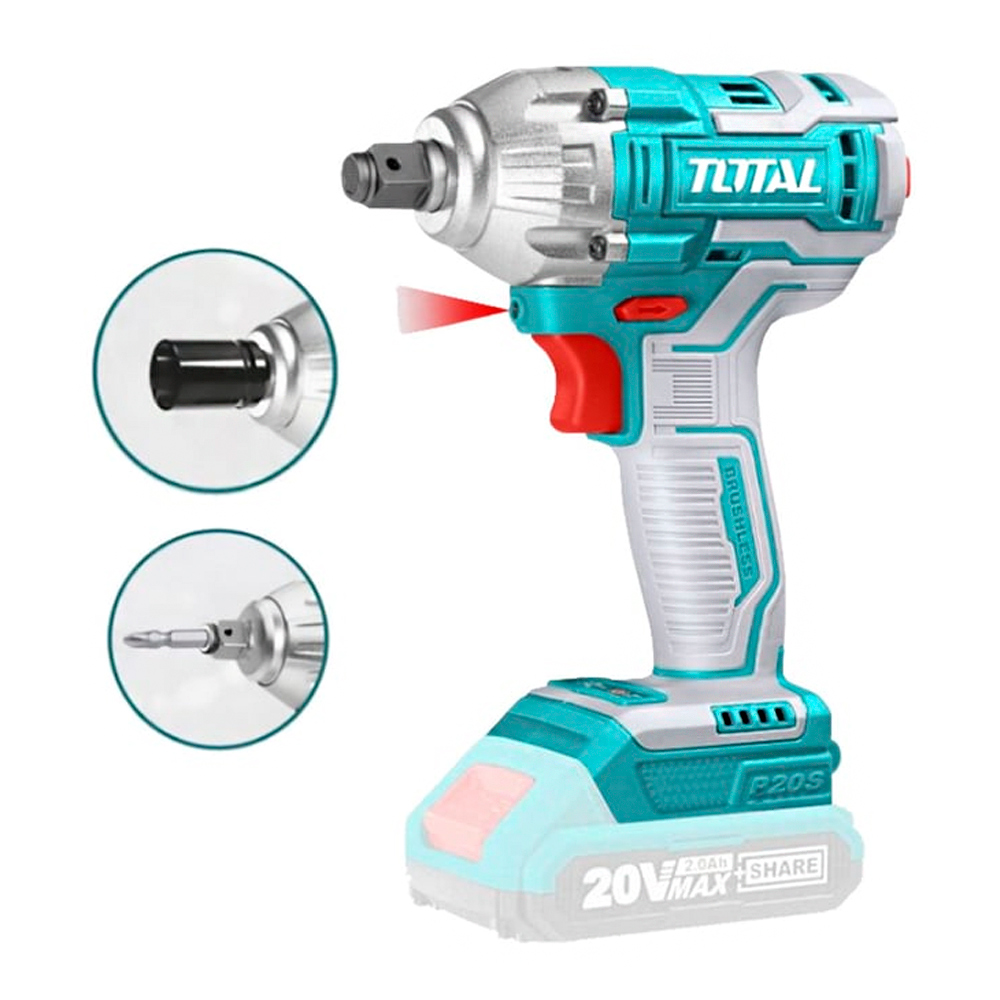 Llave Impacto 1/2 + 2 Baterías 2ah + Carg TIWLI2038 Total – Vultec ...